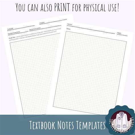 Digital Download Textbook Notes Template For Studying Etsy