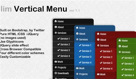 Html Vertical Menu Bar Template Slim Vertical Menu By Neos Codecanyon Williamson