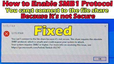How To Enable Smb1 Protocol File Sharing Support Windows 10 Youtube