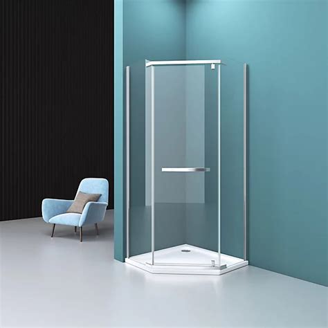 Durovin Bathrooms 900 X 900mm Pentagonal Shower Enclosure Pivot
