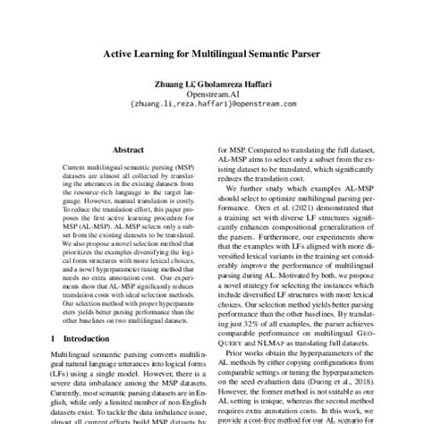 Active Learning For Multilingual Semantic Parser Acl Anthology