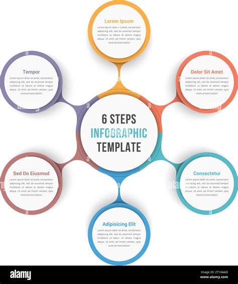 Circle Diagram Infographic Template With Six Steps Or Options Workflow Process Vector Eps10