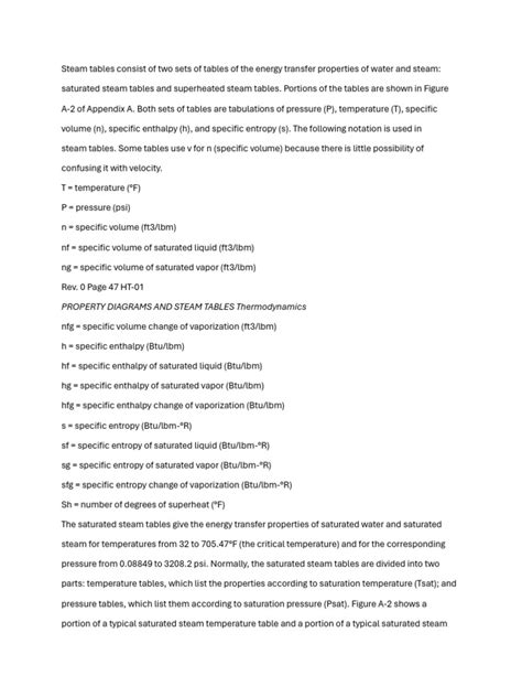 Steam Tables1 Pdf Enthalpy Steam