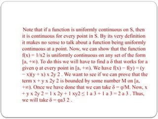 CONTINUITY HOMEOMORPHISM UNIFORM CONTINUITY PPTX Physics Science