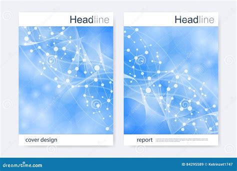 Scientific Brochure Design Template Vector Flyer Layout Molecular Structure With Connected
