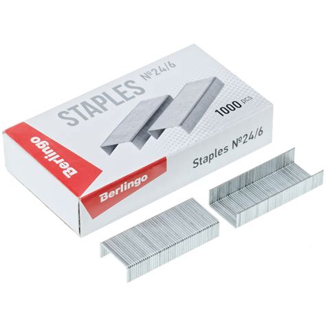 Скобы для степлера №24/6 Berlingo, оцинкованные, 1000шт. • Интернет ...