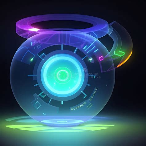 Futuristic Holographic Interface With Radiant Elements Stock Image