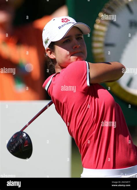 Mexicos Lorena Ochoa Tees Off On The Eight Hole During The Third Round Of The Lorena Ochoa