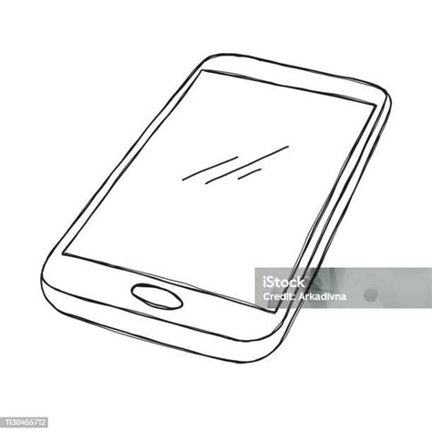 스케치 스마트폰입니다 전화는 흰색 배경에 고립 됩니다 벡터 일러스트입니다 공란에 대한 스톡 벡터 아트 및 기타 이미지 공란 그리기 낙서 드로잉 Istock