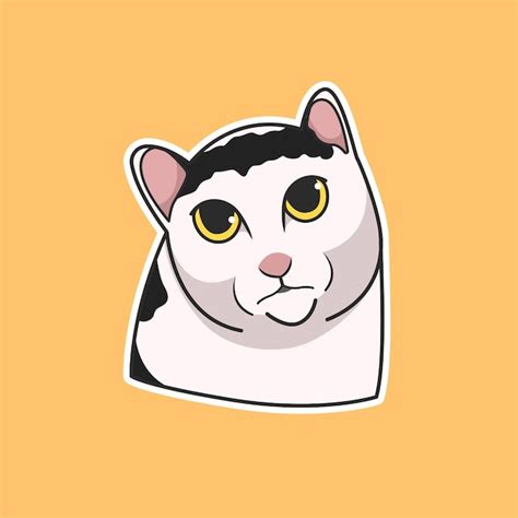 Premium Vector Cat With Bangs Vector Cute Illustration
