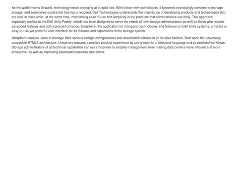 Overview Dell Unity Unisphere Overview Dell Technologies Info Hub