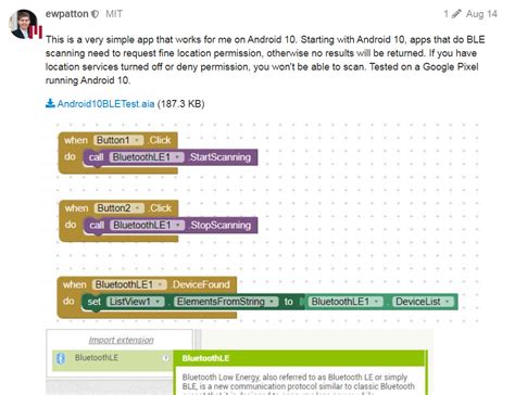 Ble With Android 9 Mit App Inventor Help Mit App Inventor Community