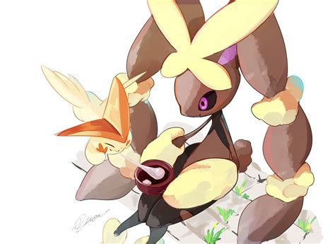Lopunny Victini And Mega Lopunny Pokemon Drawn By Qua Danbooru