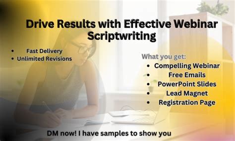 Write The Perfect Webinar Script And Funnel For You By Feranmi333 Fiverr