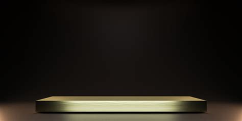 어두운 방 배경에 금 스탠드 연단 플랫폼 디스플레이의 받침대 빈 전시 또는 빈 제품 선반 3d 렌더링 탁자에 대한 스톡 사진 및 기타 이미지 Istock