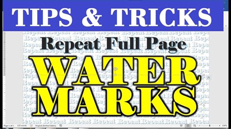 how to make a full page watermark in word youtube