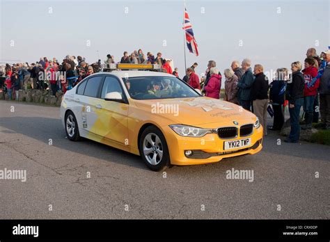 London 2012 Olympic Torch Relay Car At Lands End On Day 1 Of The Relay