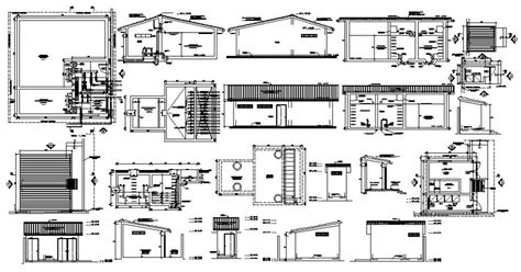 Elevation Plan And A Section Of Building Drawing In Autocad