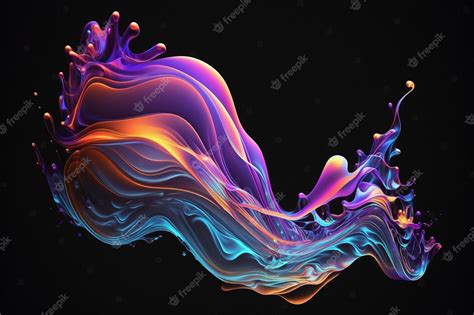 Premium Photo Abstract Colorful And Fluid Design Dynamic Movement Generative Ai