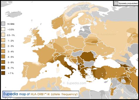 Distribution Maps Of Hla Dr Types In Europe The Middle East And North Africa Eupedia