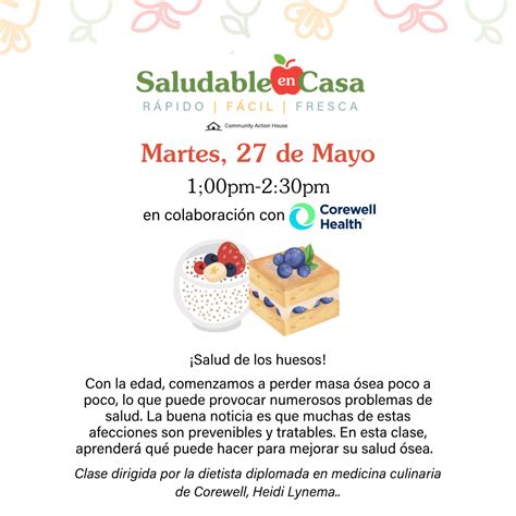 Saludable En Casa Clase De Cocina Salud De Los Huesos Pudín De