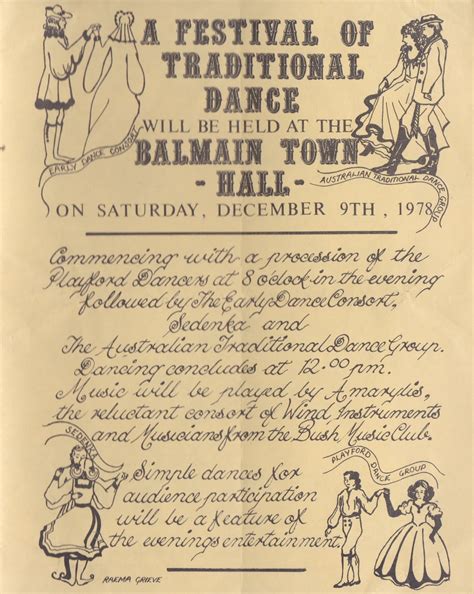 The Bush Music Club From The Archives Dance Leaflets 1970s To 1980s Bmc And Others