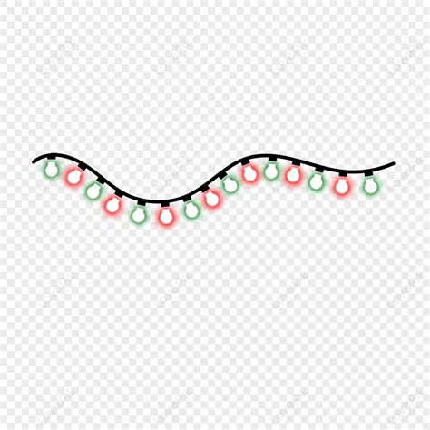 빨강 및 녹색 조명 효과 블랙 라인 단일 라운드 크리스마스 랜턴벤딩 라인둥근 머리 Png 일러스트 무료 다운로드 Lovepik