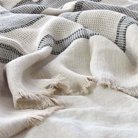 Pure Linen Woven Throw Naturally Soft And Cosy Chalk Pink Linen Company