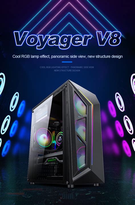 Ruix V8 Black Gaming Casing Nexcom Computers