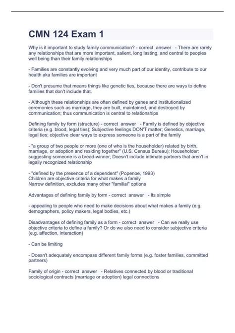 CMN 124 Exam 1 Questions And Answers Verified 2023 CMN Stuvia US