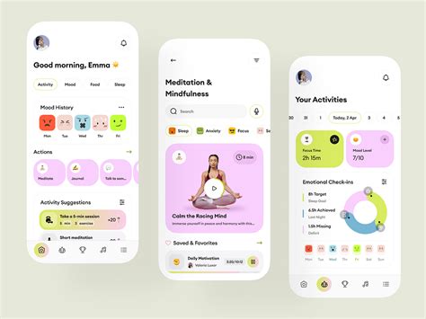 Wellness And Mood Tracker Mobile App In 2025 Mobile App Design Inspiration App Design Layout