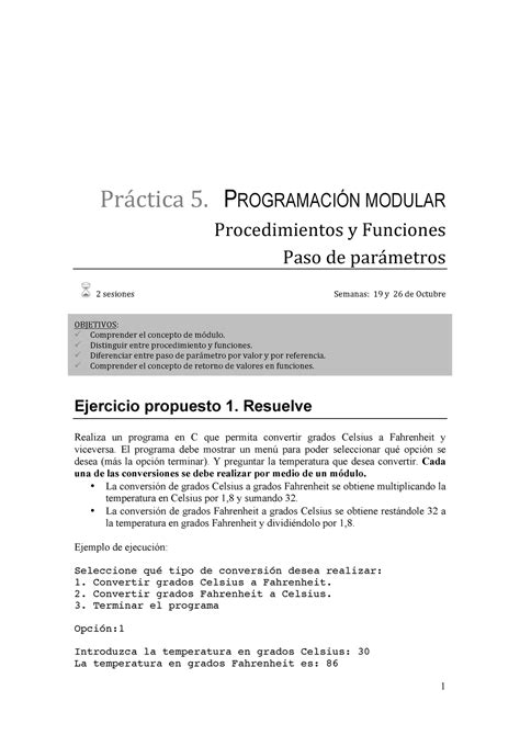 P Modulos apuntes de modulos Práctica PROGRAMACIÓN MODULAR Procedimientos y Funciones