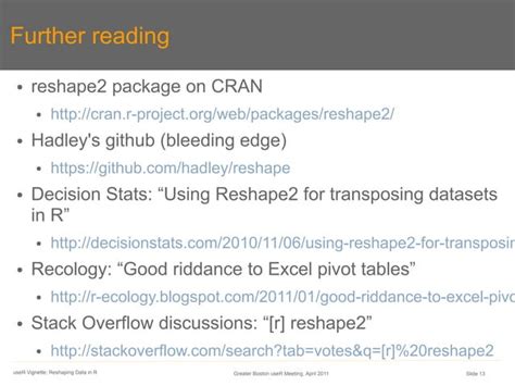 Reshaping Data In R Pdf