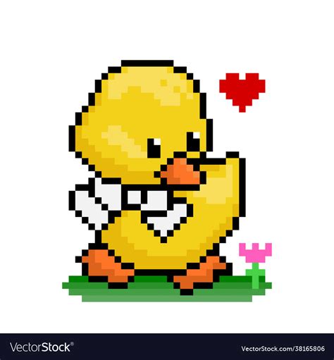 Pixel Duck Image For Game Assets Royalty Free Vector Image