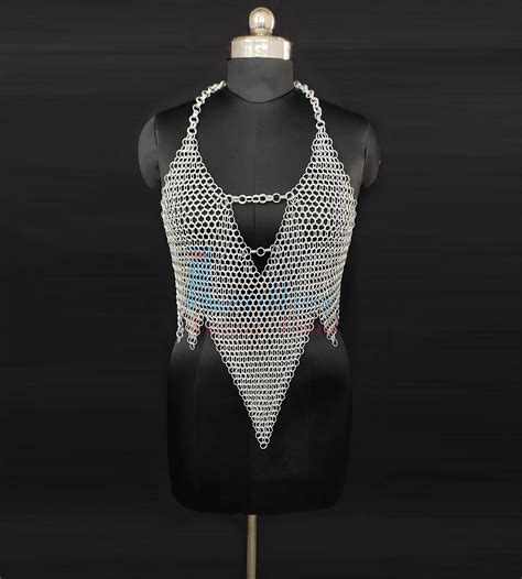 Chain Mail Halter Top Womans Dress Aluminium Chain Mail Lap 307 Valentine Ts Etsy