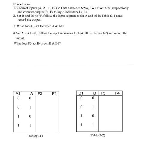 solved procedures 1 connect inputs a a1 b b1 to data
