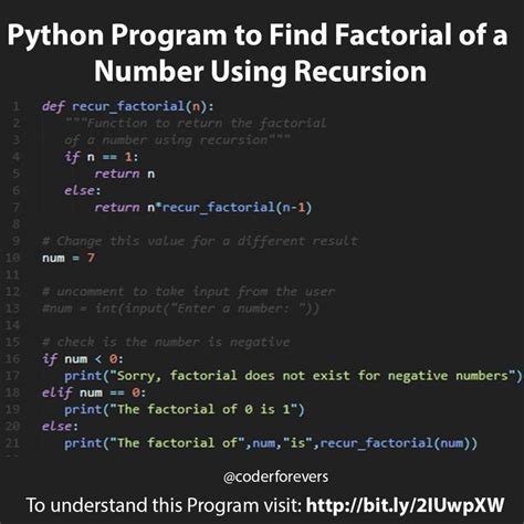 Python Program To Find Factorial Of A Number Using Recursion Python Programming Computer