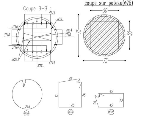Circular Column Reinforcement Details In Autocad 2d Drawing Dwg File