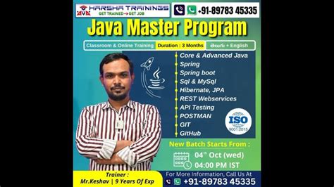 Harsha Trainings On Linkedin Update To Java Master Program Zero To Hero Mastering