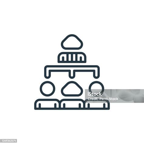 흰색 배경에서 격리된 계층 구조 벡터 아이콘입니다 웹 사이트 디자인 및 모바일 앱 개발을 위한 개요 씬 라인 계층 구조 아이콘 얇은 선 계층 구조 개요 아이콘 벡터