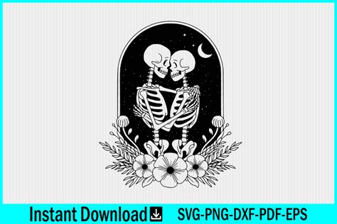 Skeleton Lovers Svg Floral Skeleton Svg Graphic By Craftabledesign