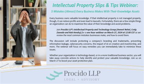 Ip Tips And Slips Webinar 5 Intellectual Property Mistakes Almost