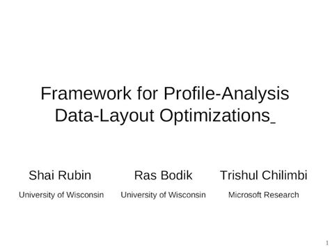 Ppt Framework For Profile Analysis Data Layout Optimizations