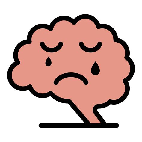 Depression Brain Icon Color Outline Vector 19191825 Vector Art At Vecteezy