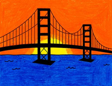 Golden Gate Bridge Drawing How To Draw Easy San Francisco Landmark For