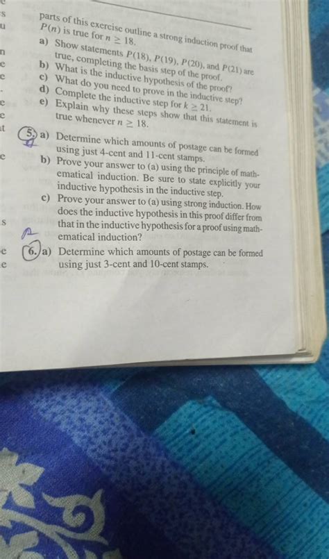 Parts Of This Exercise Outline A Strong Induction Proof That P N Is True