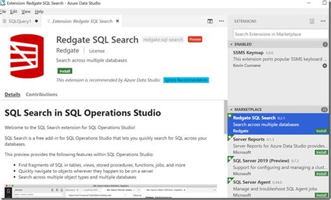 Adding SQL Search To Azure Data Studio SQLServerCentral