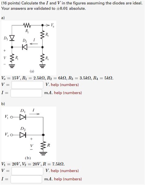 Solved Points Calculate The I And V In The Figures Chegg Com
