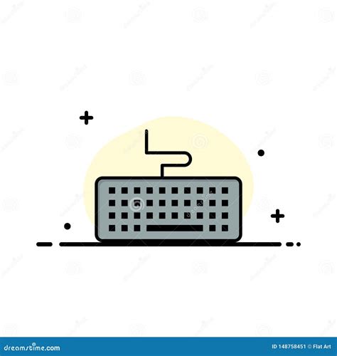 Key Keyboard Hardware Education Business Flat Line Filled Icon