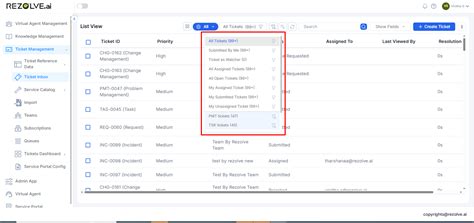 Ticket Filters Rezolve Docs